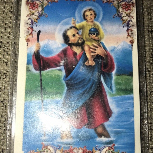 Art | St Christopher Prayer Holy Pocket Card Patron Travel Protection ...